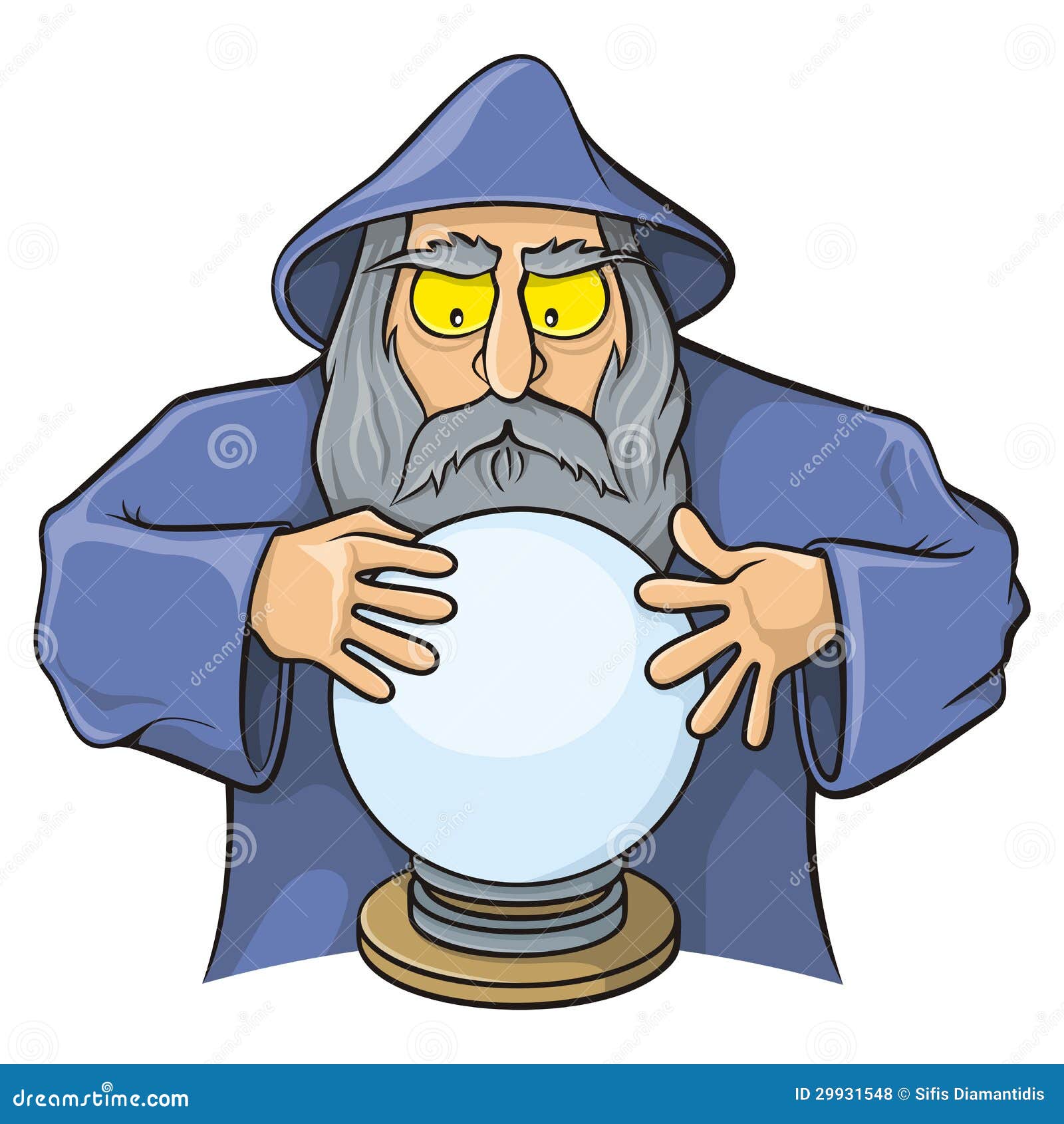Wizard with magic ball stock vector. Illustration of teller - 29931548
