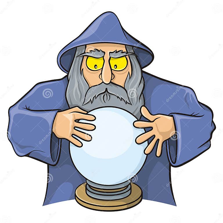 Wizard with magic ball stock vector. Illustration of teller - 29931548