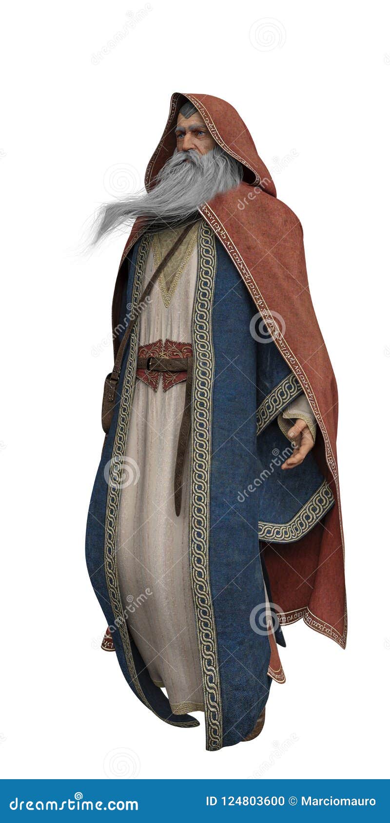 The old wizard floating stock illustration. Illustration of hood ...