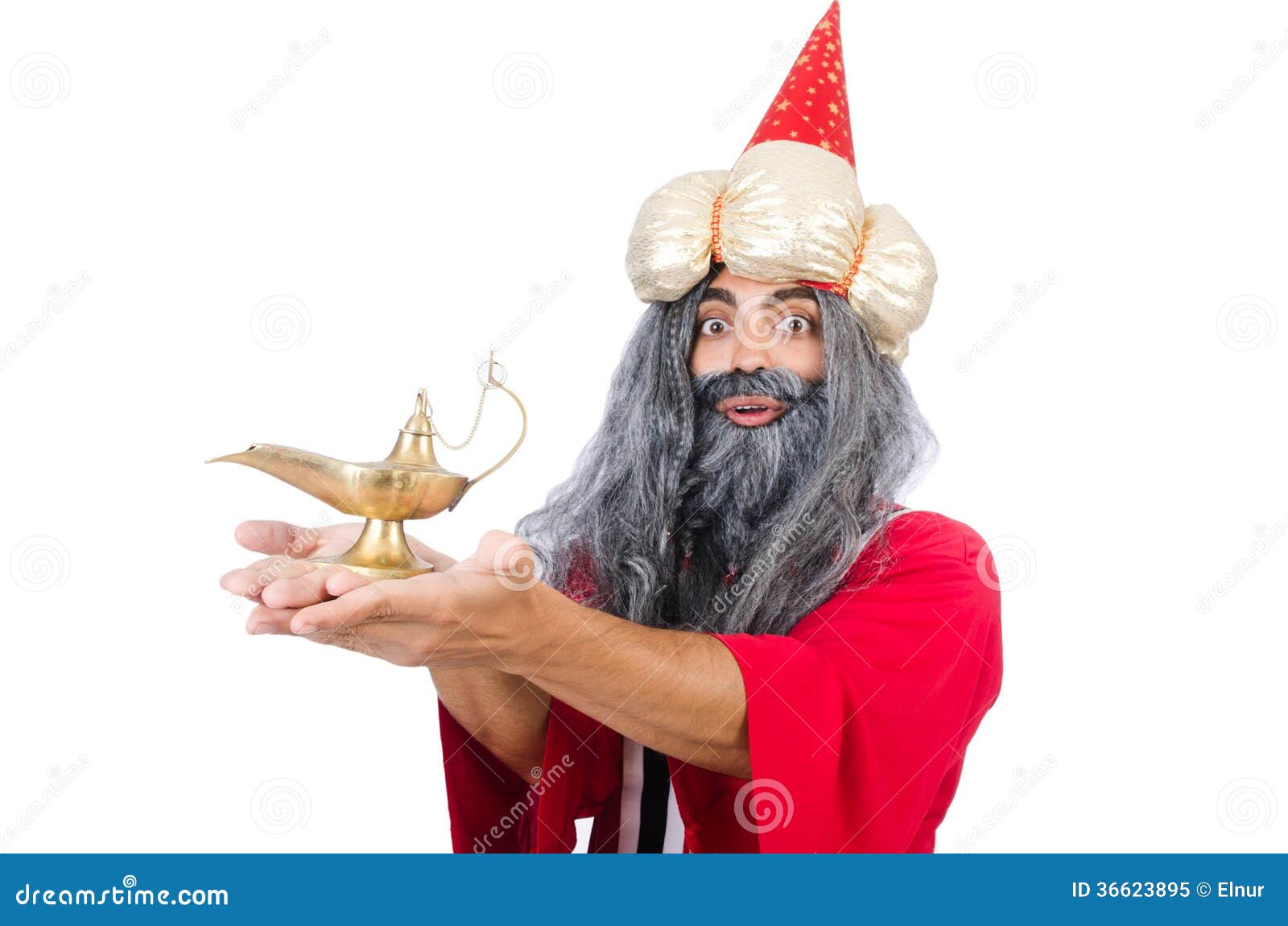 Old wizard with lamp stock image. Image of aladin, fairytale - 36623895
