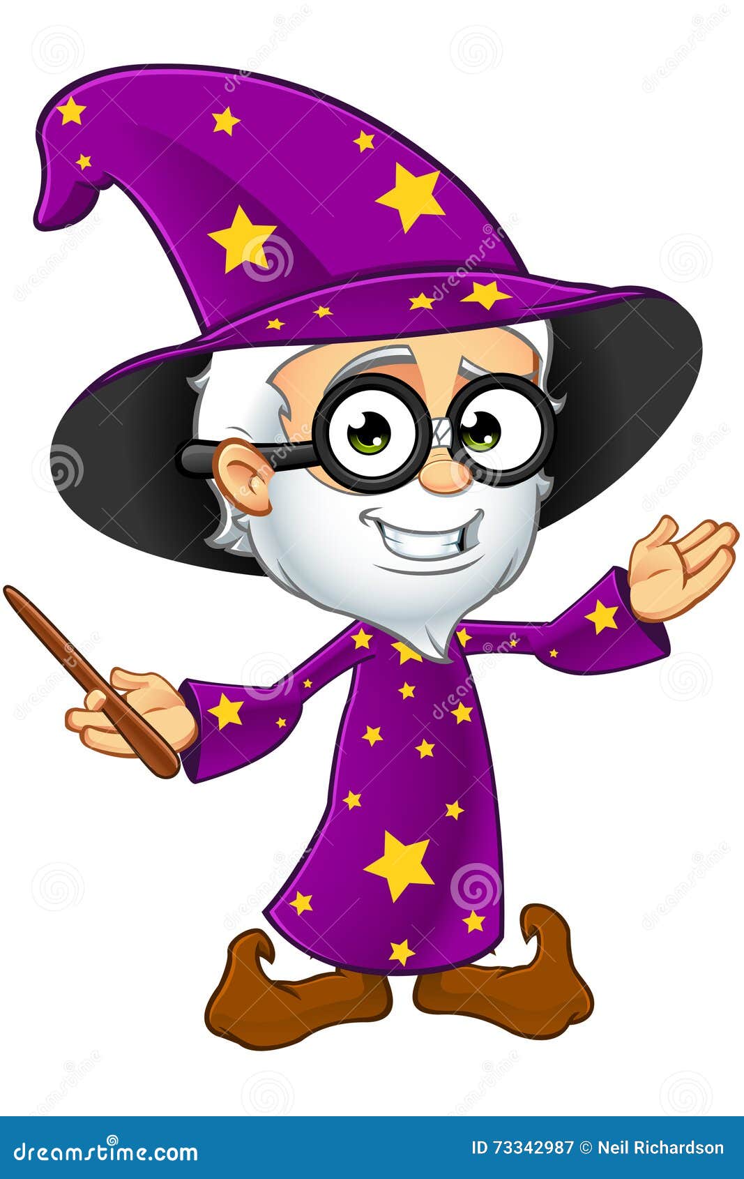 Old Wizard in Purple - Presenting Stock Vector - Illustration of magic ...