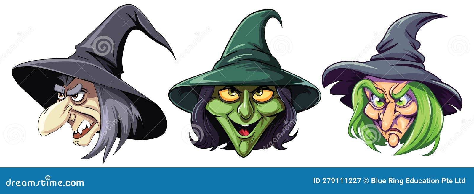 Old Wizard with Scary Hat Cartoon Collection Stock Vector ...