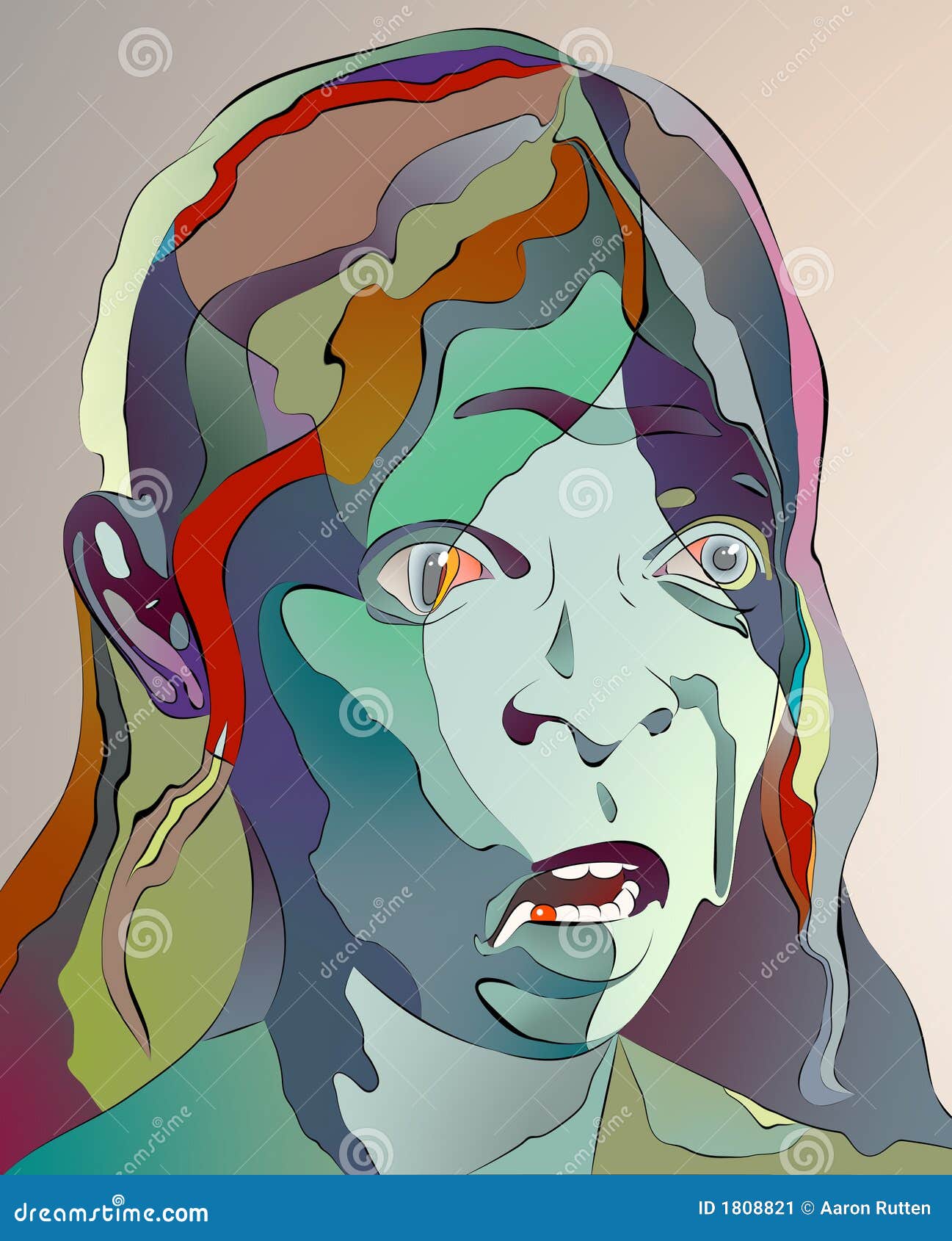 Old Woman Art stock illustration. Illustration of vivid - 1808821