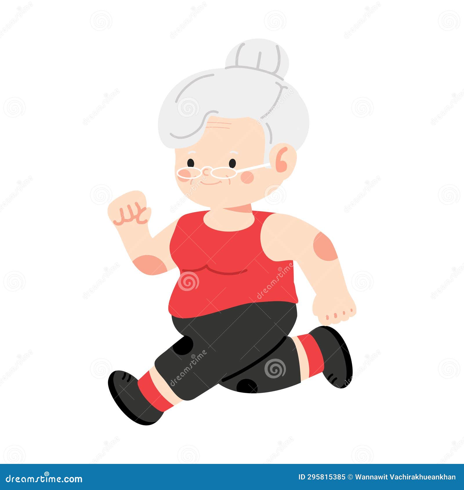 Old Woman Attractive Running Vector Stock Illustration - Illustration ...