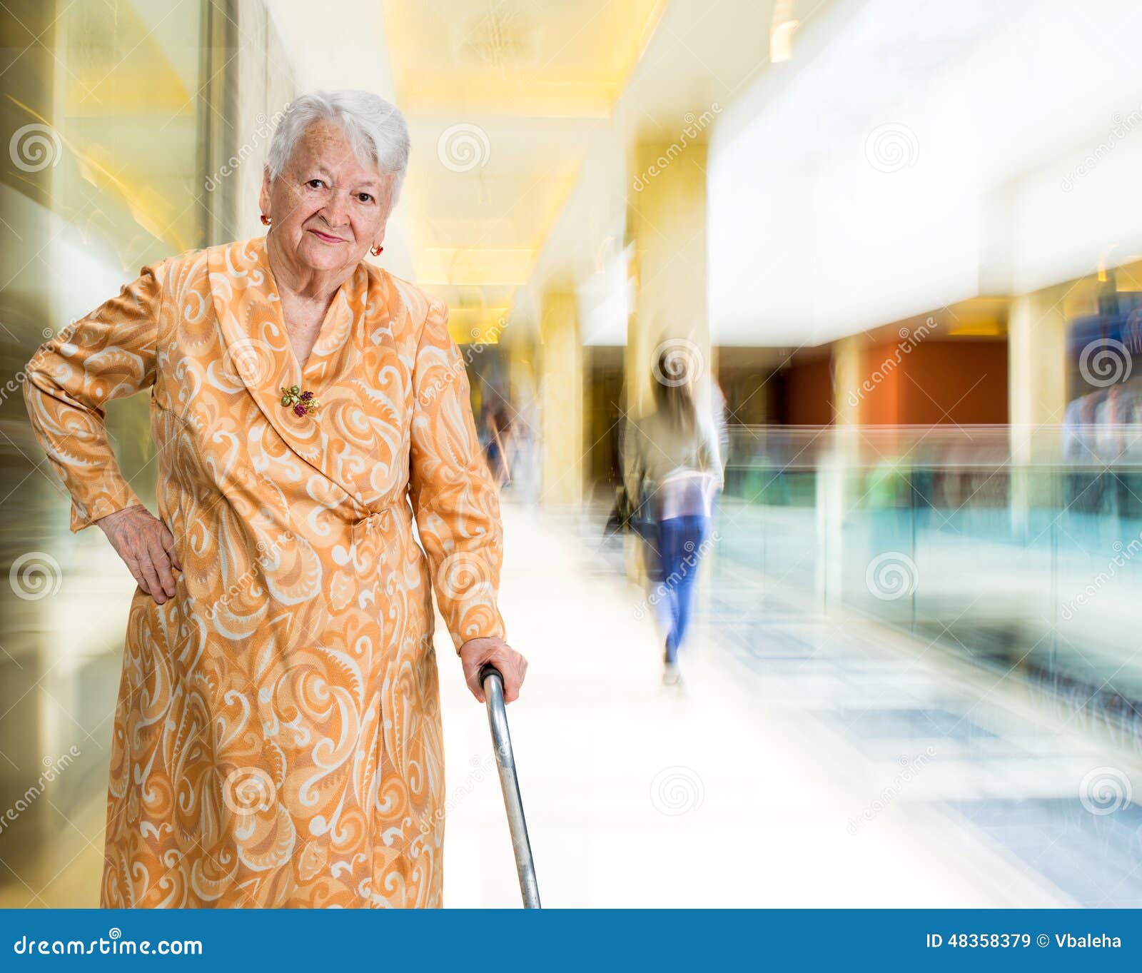 Old woman with a cane stock image. Image of mature, people - 48358379