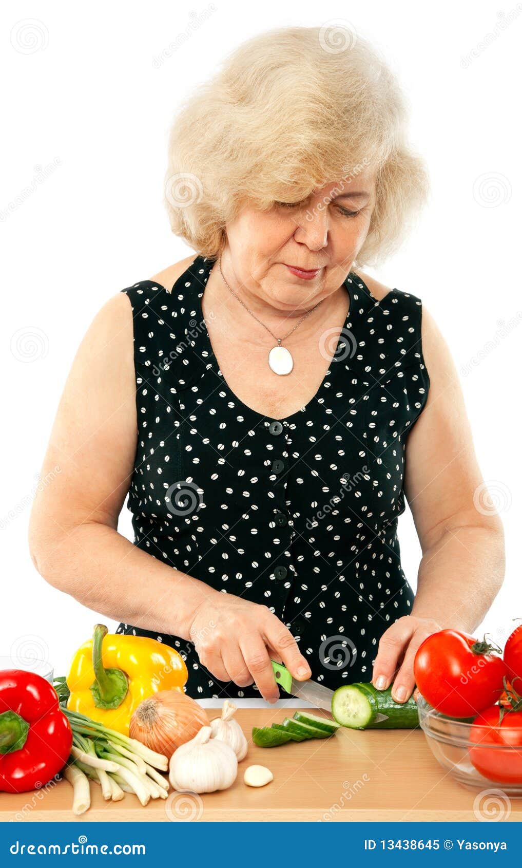 Old woman cooking food stock image. Image of blonde, black - 13438645