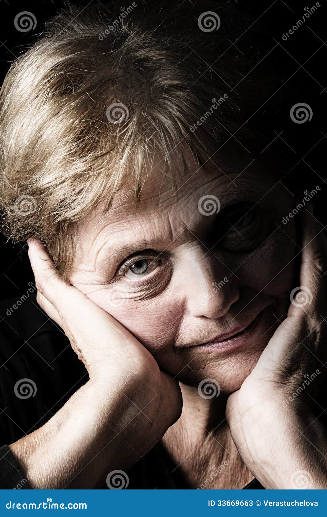 Old woman face stock image. Image of female, dark, hopeless - 33669663