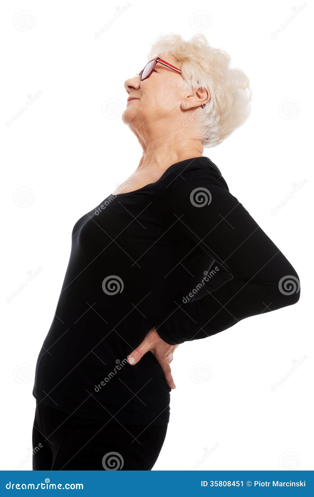 An Old Woman Having a Back Pain. Stock Image - Image of face, granny ...