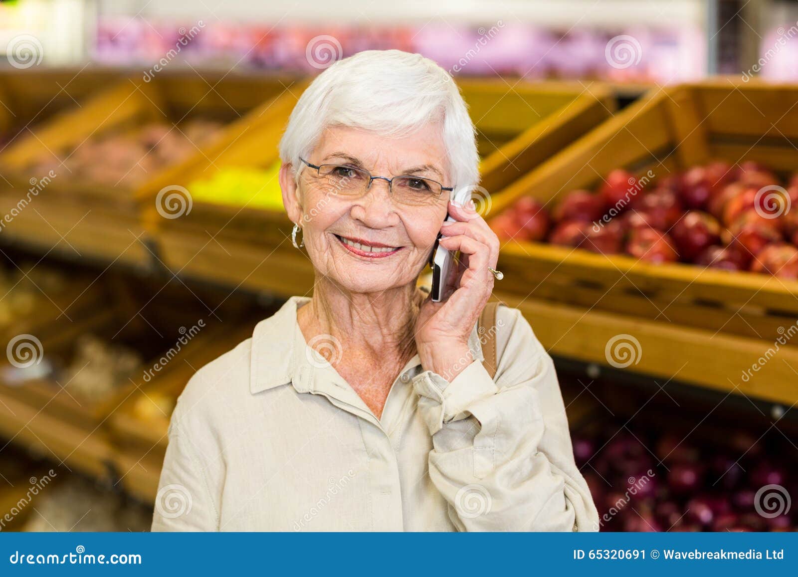 Old Woman Having a Phone Call Stock Image - Image of call, consumerism ...