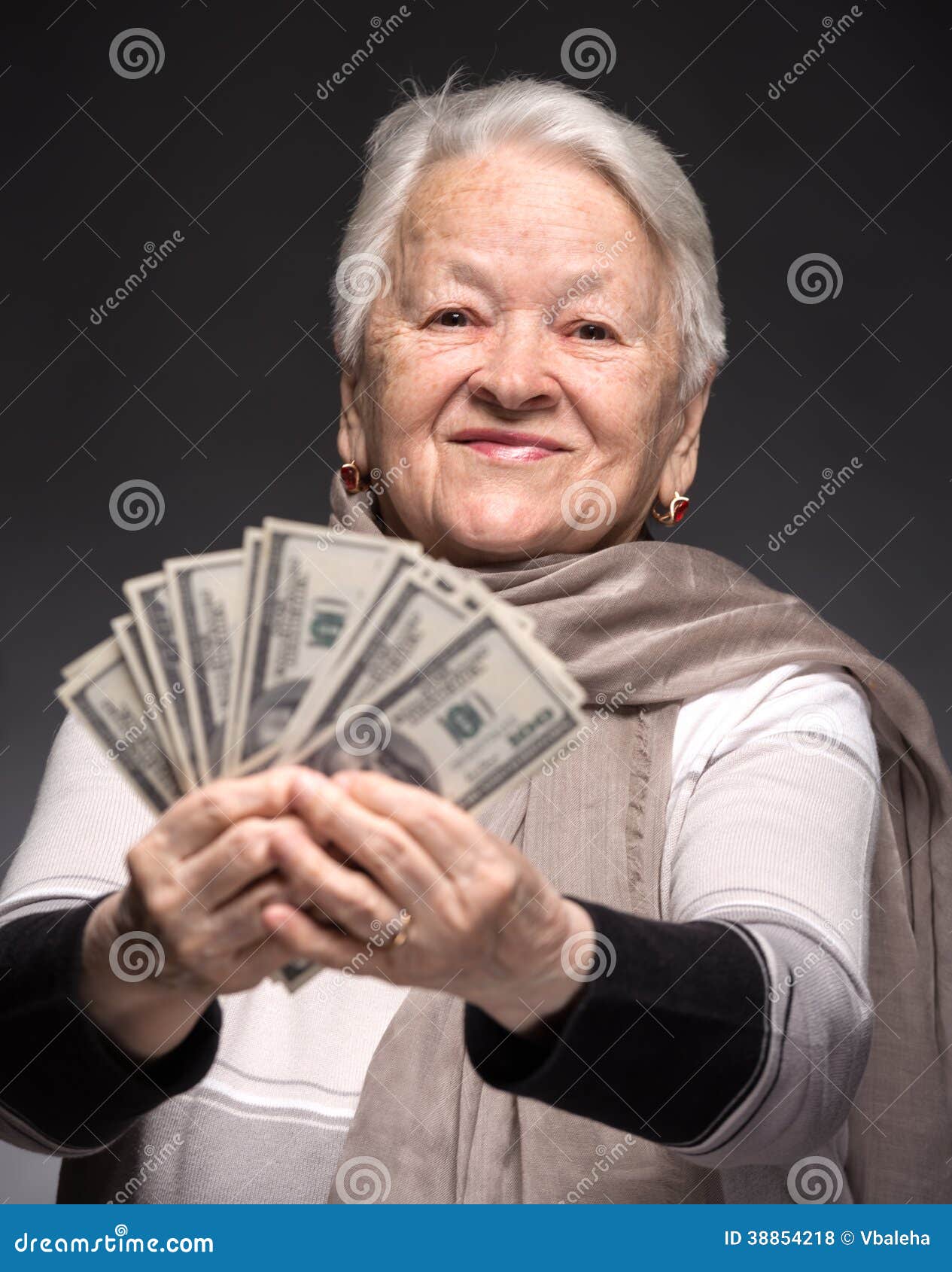 Old Woman Holding Money in Hands Stock Photo - Image of notes, invest ...