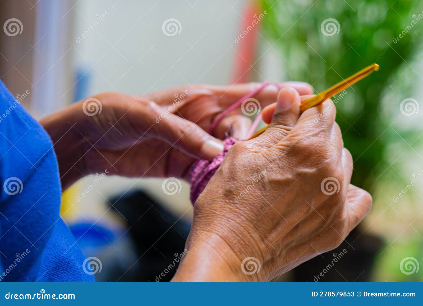 An Old Woman is Knitting with Her Hands Stock Image - Image of creative ...