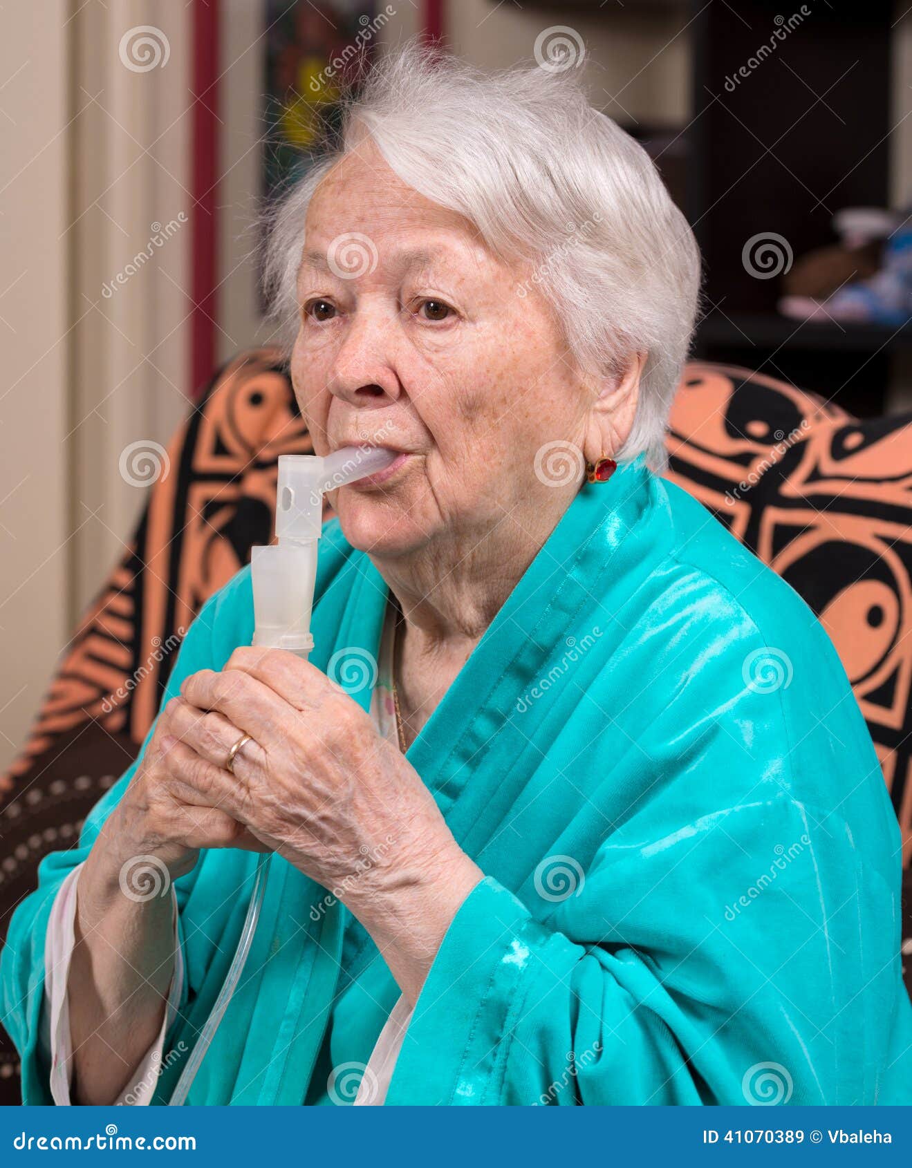 Old Woman Making an Inhalation Stock Image - Image of cure, exhale ...
