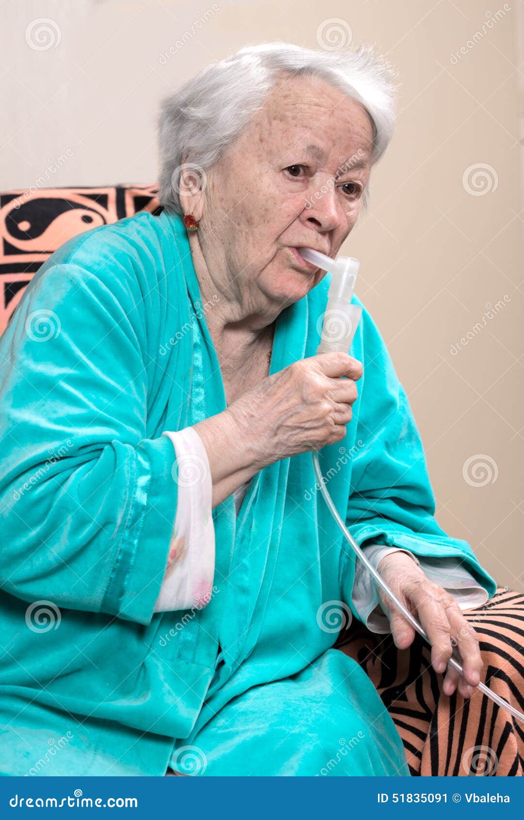 Old Woman Making an Inhalation Stock Image - Image of allergy ...