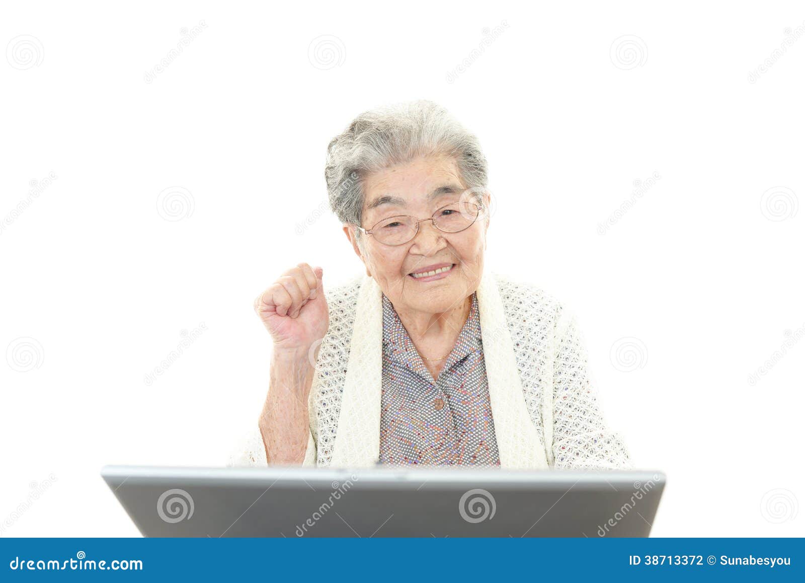 Old woman with a notebook stock photo. Image of happy - 38713372