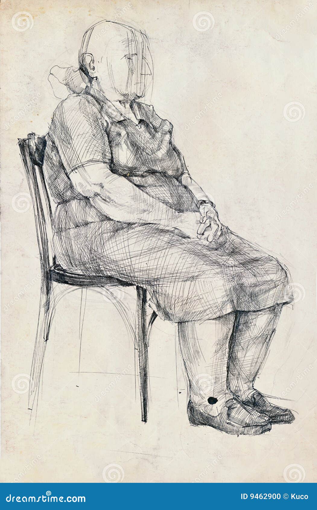 An old woman pose stock illustration. Illustration of craftsmanship ...