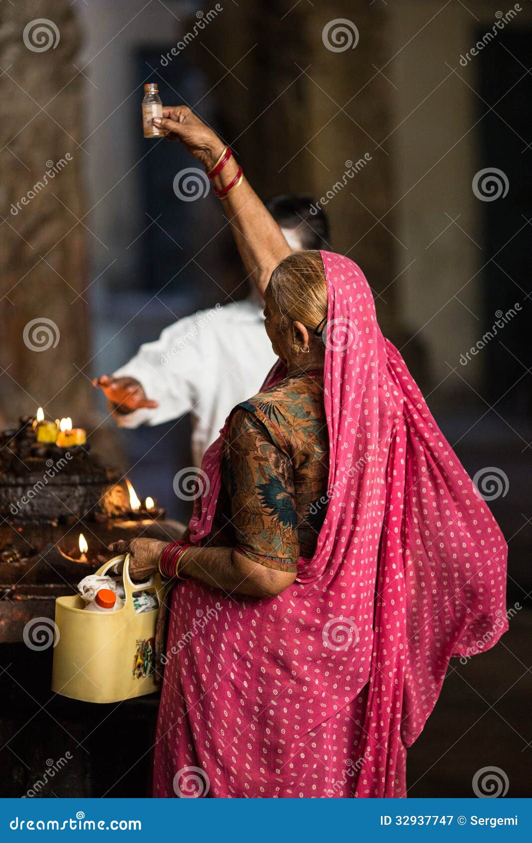 The Old Woman is Praying in a Temple Editorial Photography - Image of ...