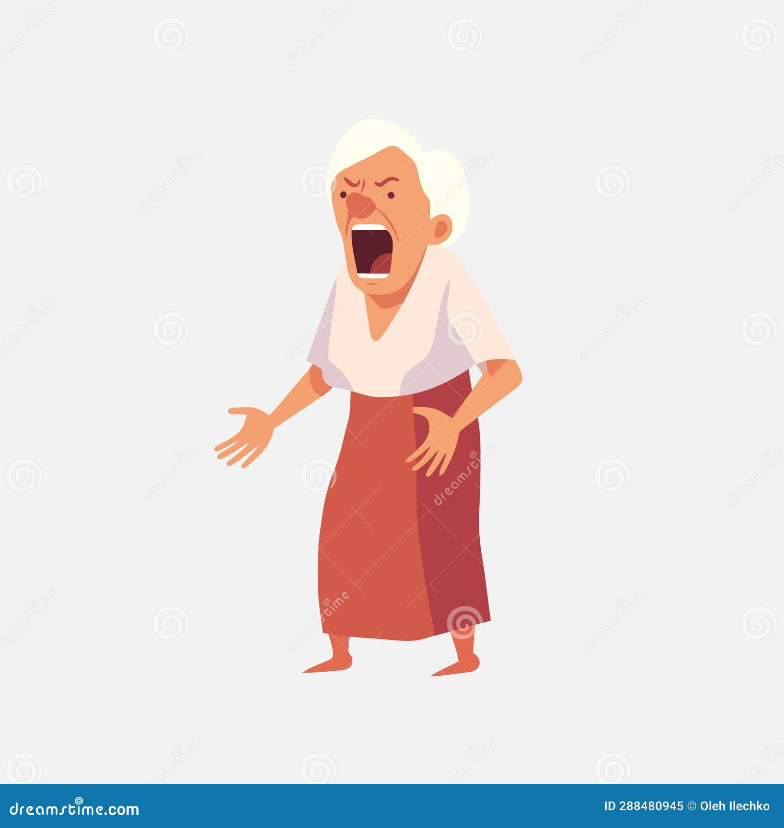Old Woman Shouts Vector Flat Minimalistic Isolated Illustration Stock ...
