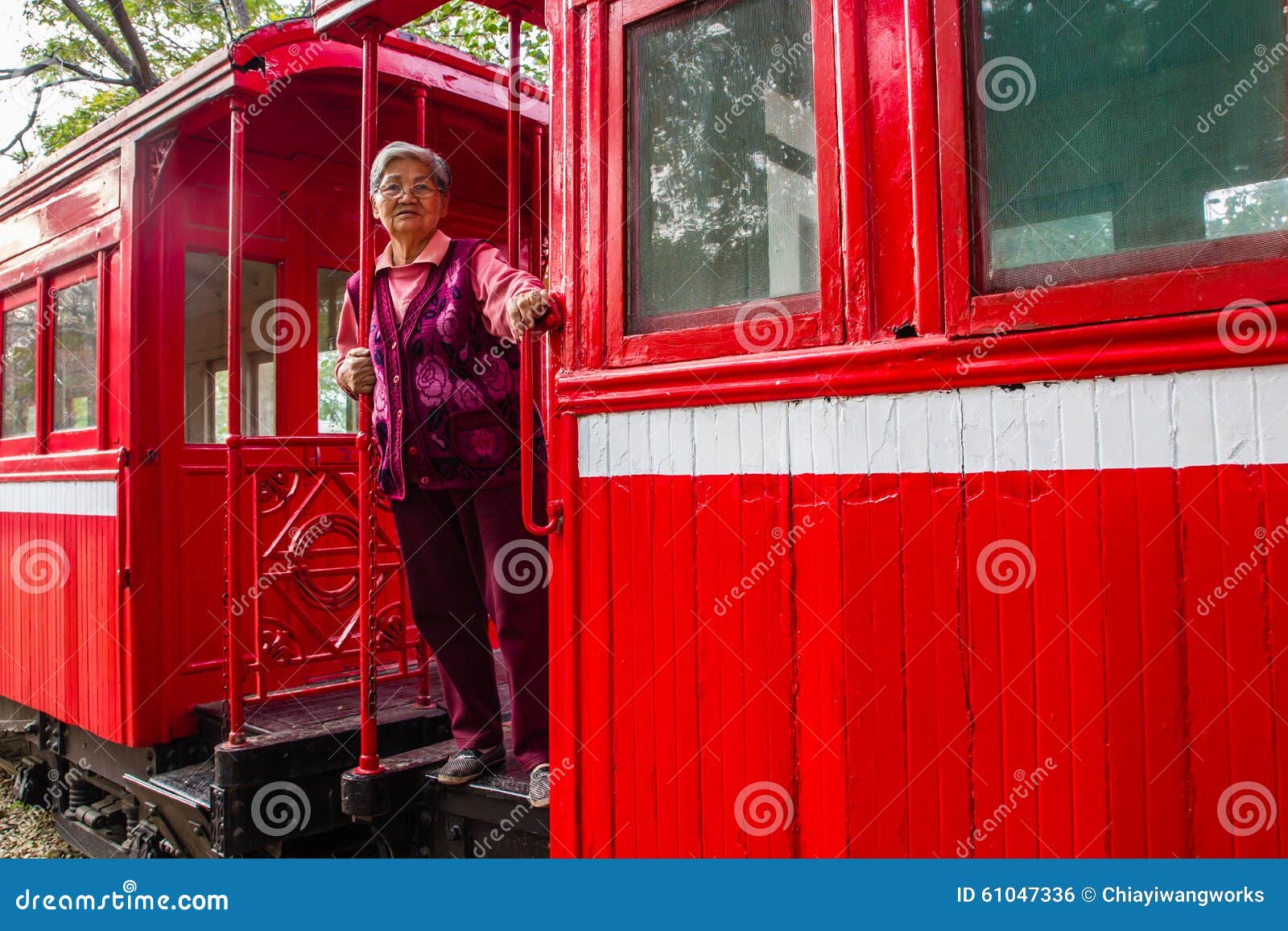Old Woman on a Sightseeing Train Stock Photo - Image of environment ...