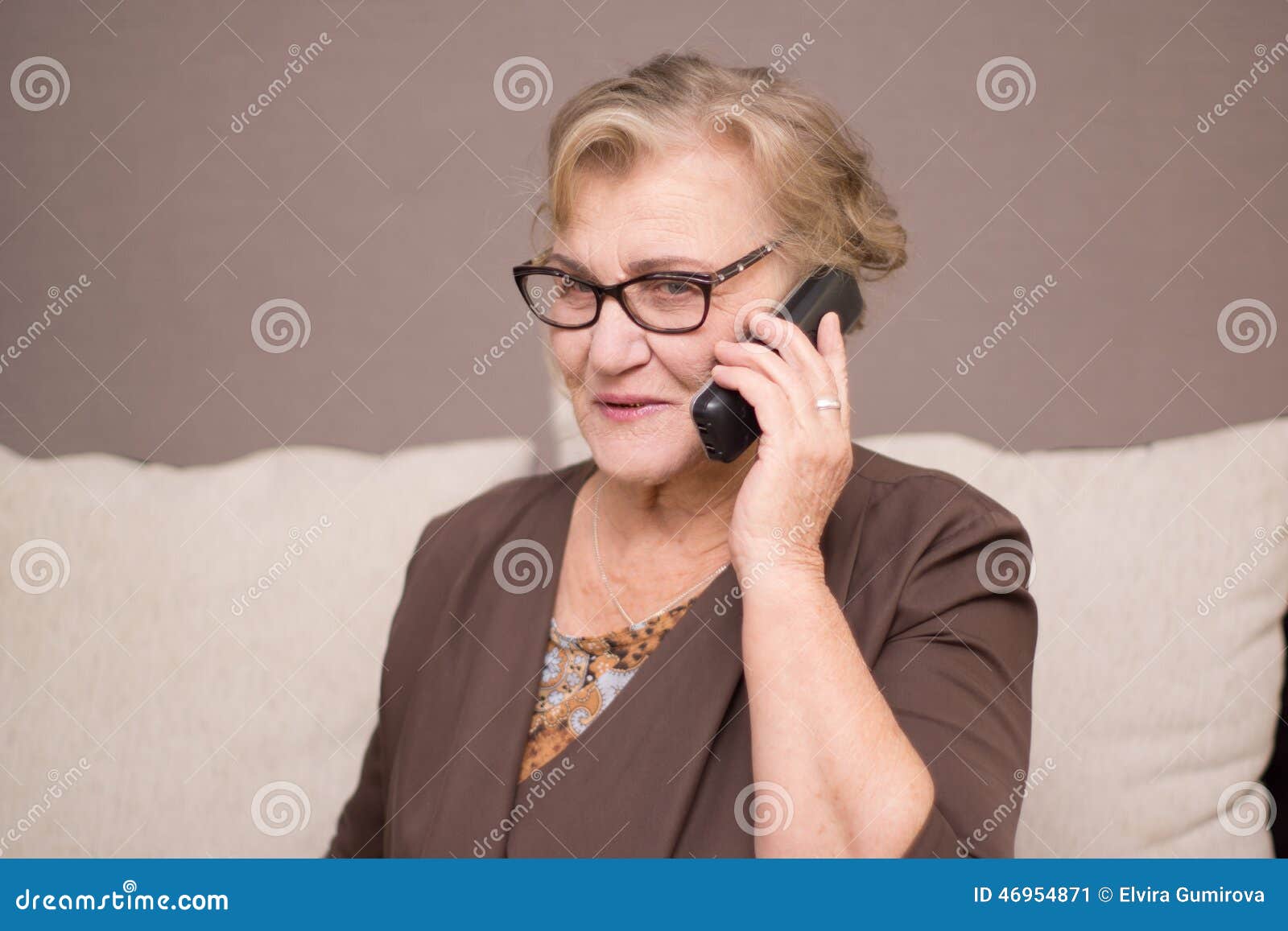 Old Woman Talking on the Phone Stock Image - Image of female, history ...