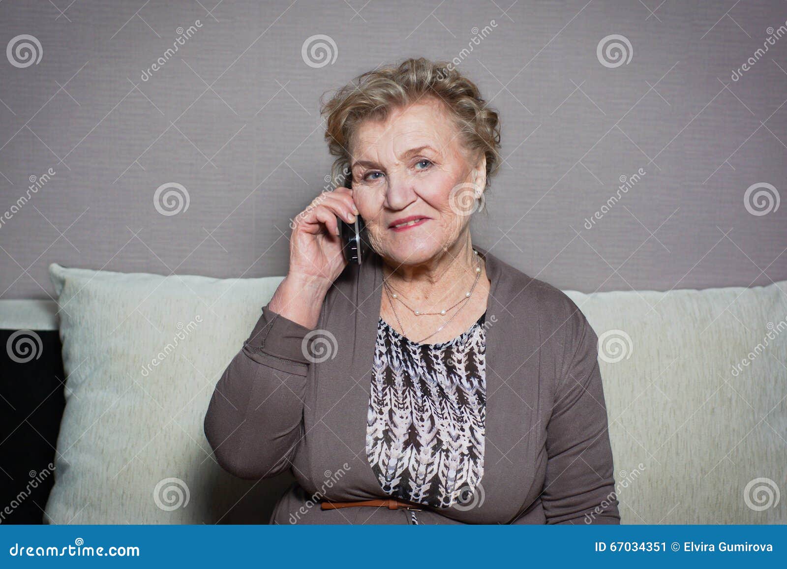 Old Woman Talking on the Phone Stock Image - Image of elderly, granny ...