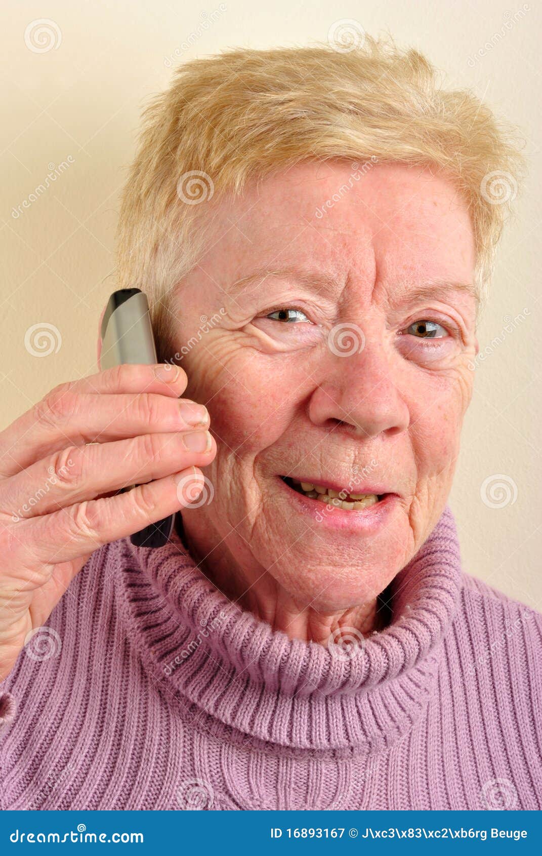 Old Woman is Talking on a Telephone Stock Image - Image of caucasian ...