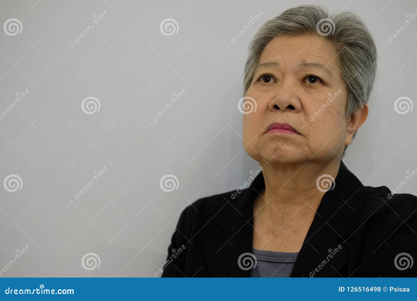 Old Woman Thinking. Thoughtful Pensive Senior Stock Photo - Image of ...