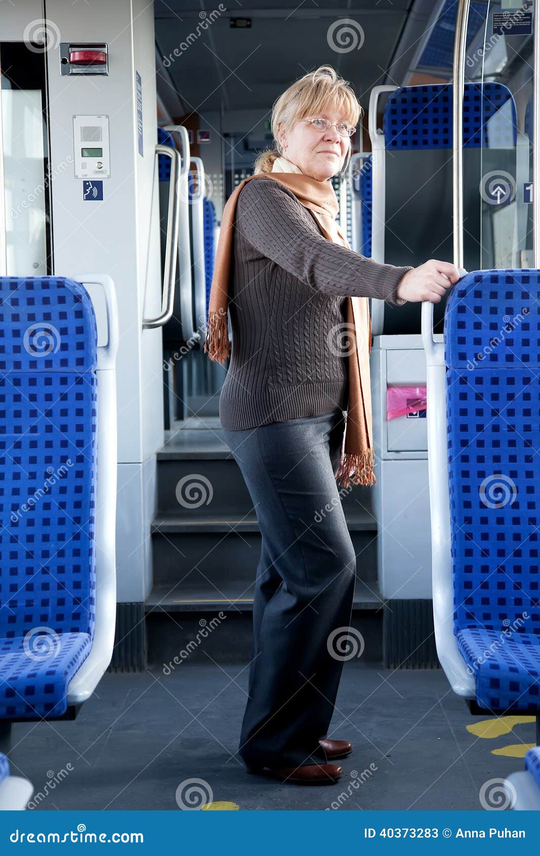 Old woman in the train stock image. Image of railroad - 40373283