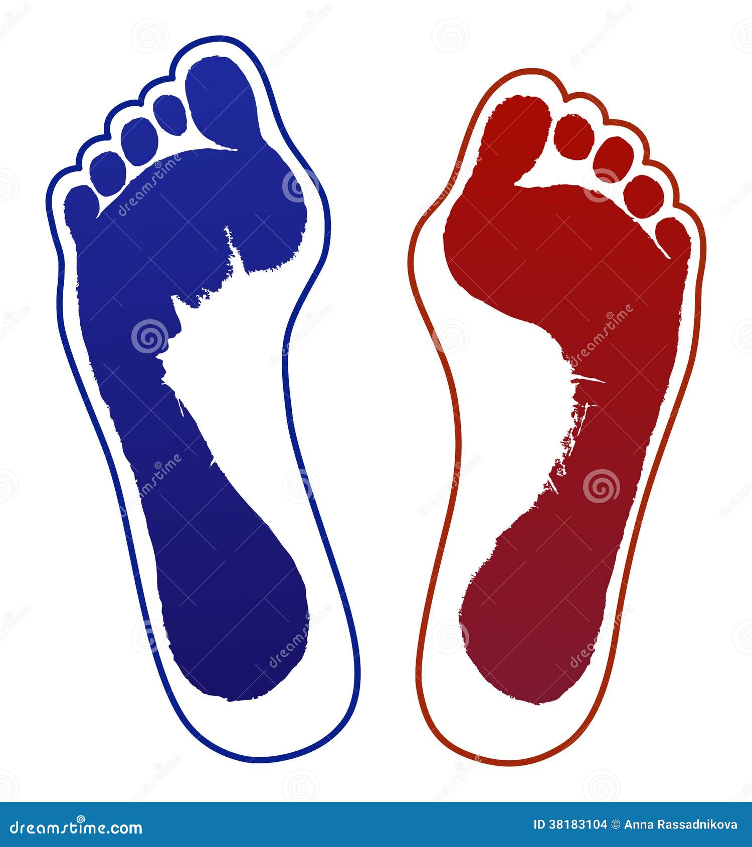 Old Woman Two Foot Outlined Prints Stock Vector - Illustration of foot ...