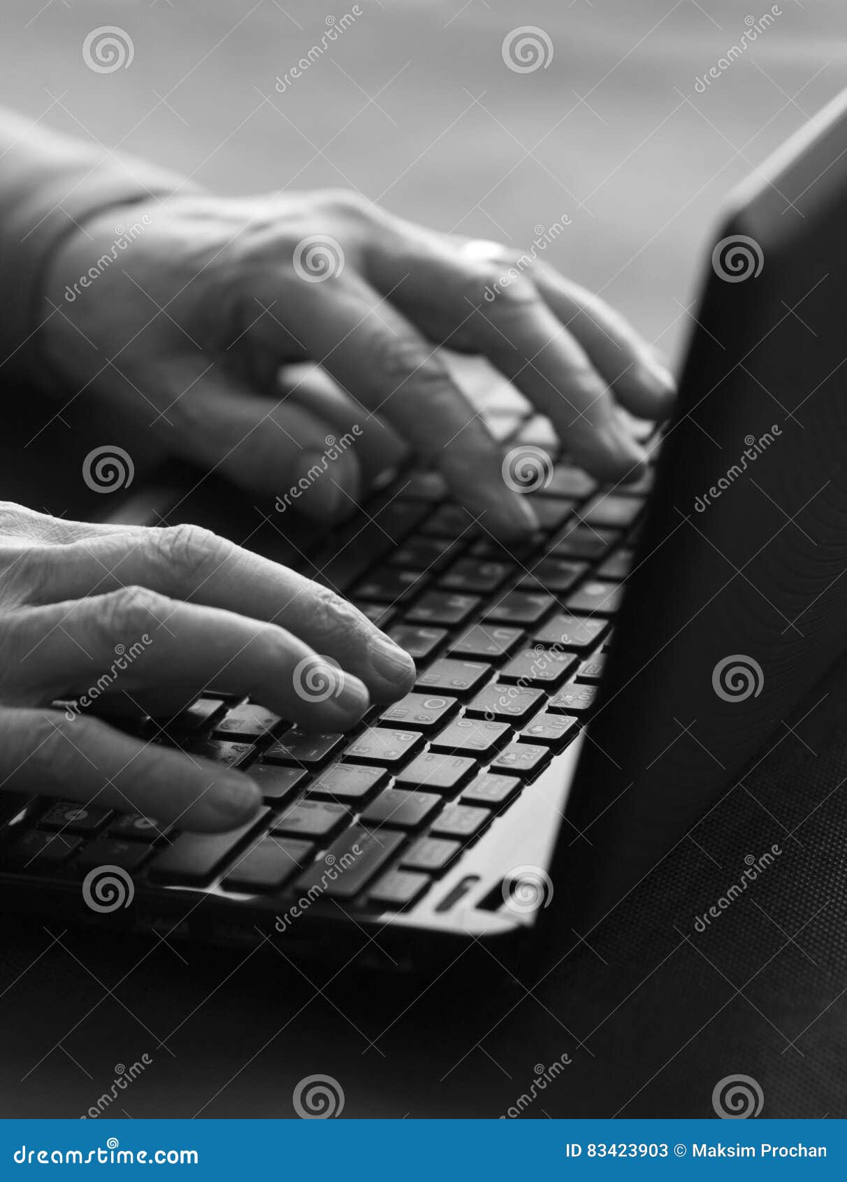 Old Woman Typing on a Laptop Stock Image - Image of human, dusk: 83423903