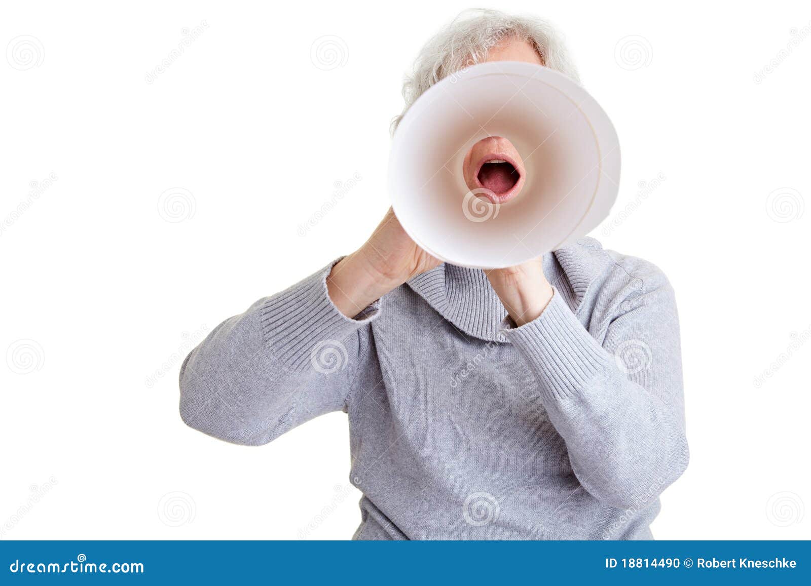 Old Woman Using a Speaking Tube Stock Photo - Image of person ...