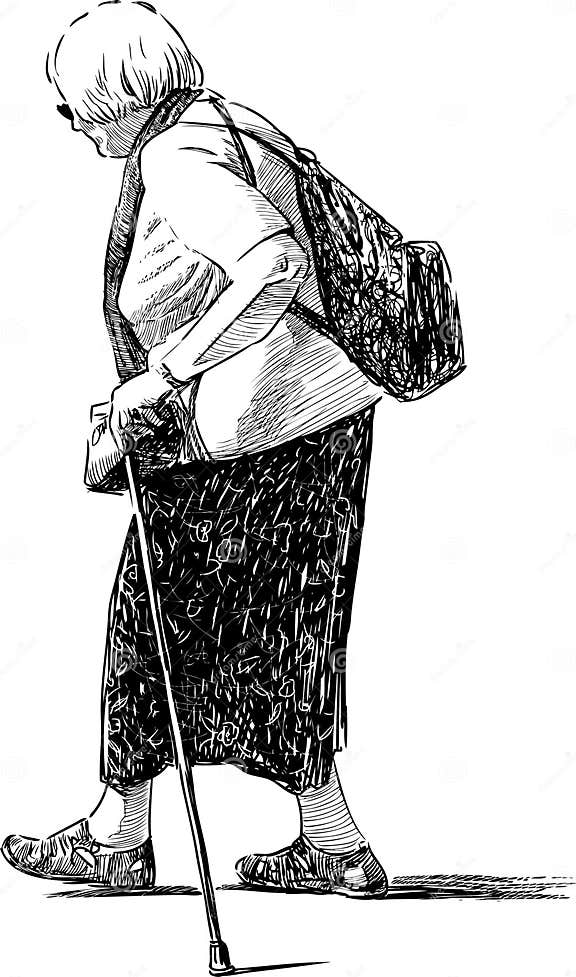 Old Woman Stock Vector Illustration Of Drawing Lady 31684533