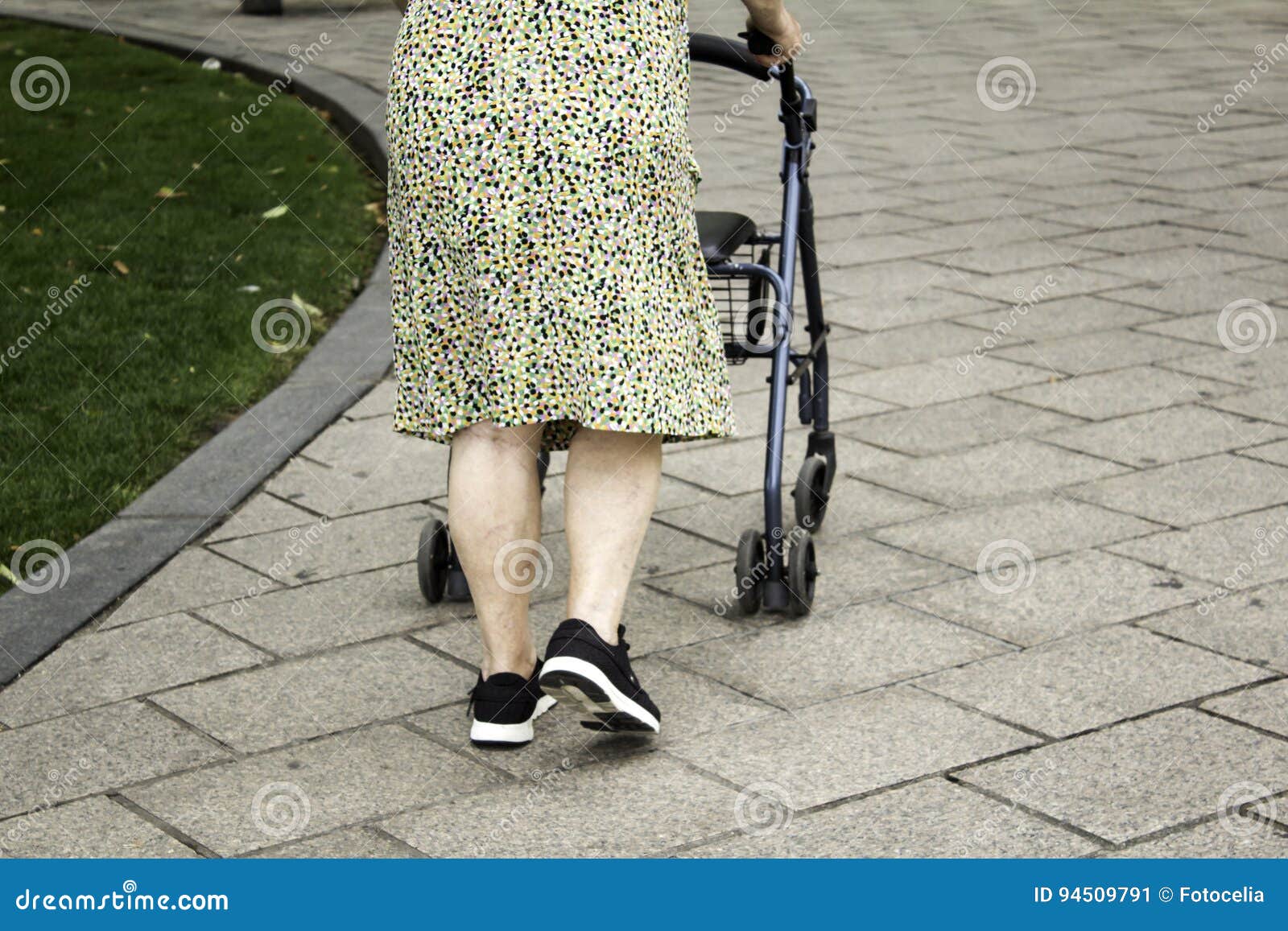 Old woman with walker stock image. Image of hospital - 94509791