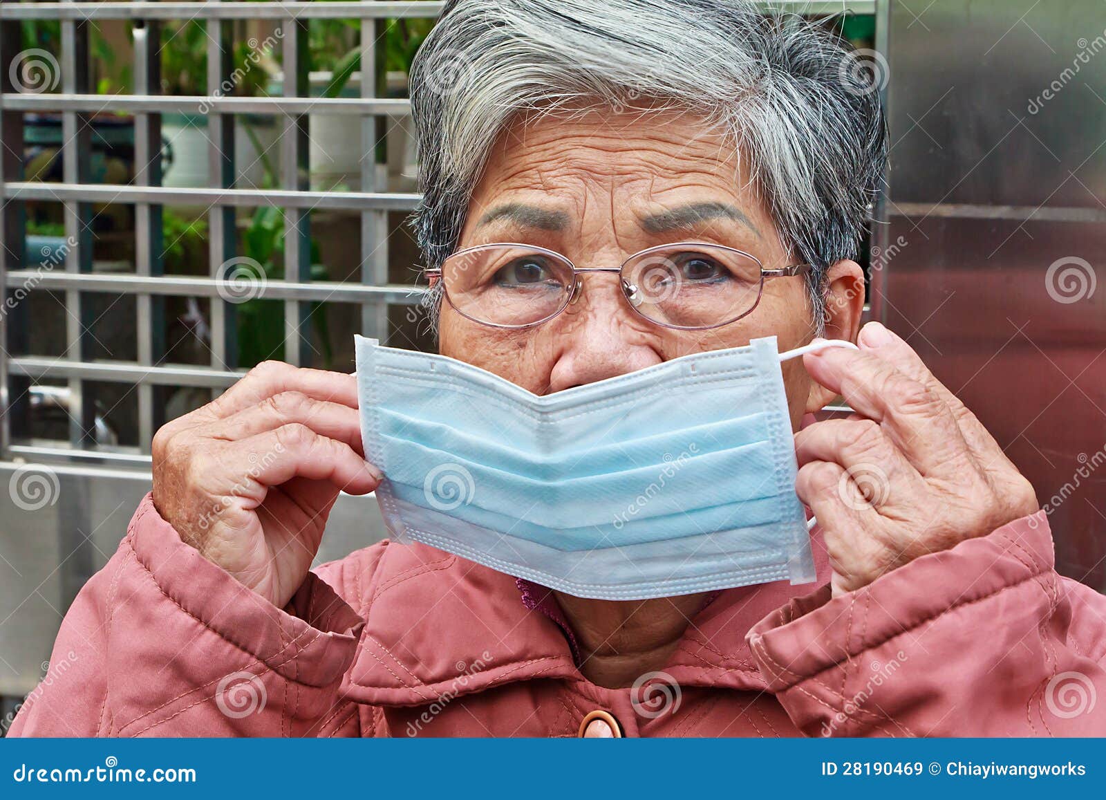 Old woman who wearing mask stock image. Image of care - 28190469