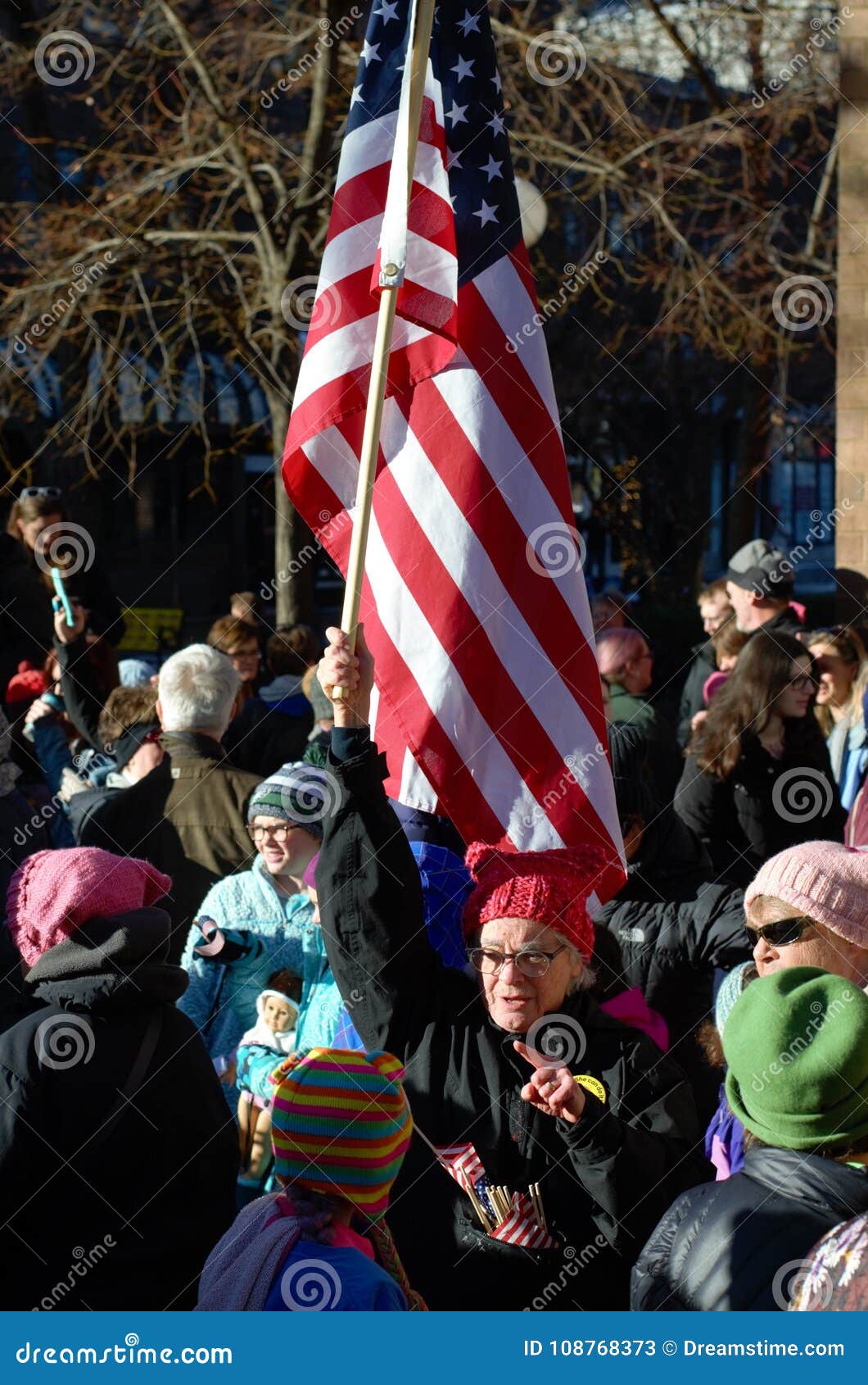 Old Women with American Flag during Protests Editorial Stock Photo ... Old Women with American Flag during Protests Editorial Stock Photo ...