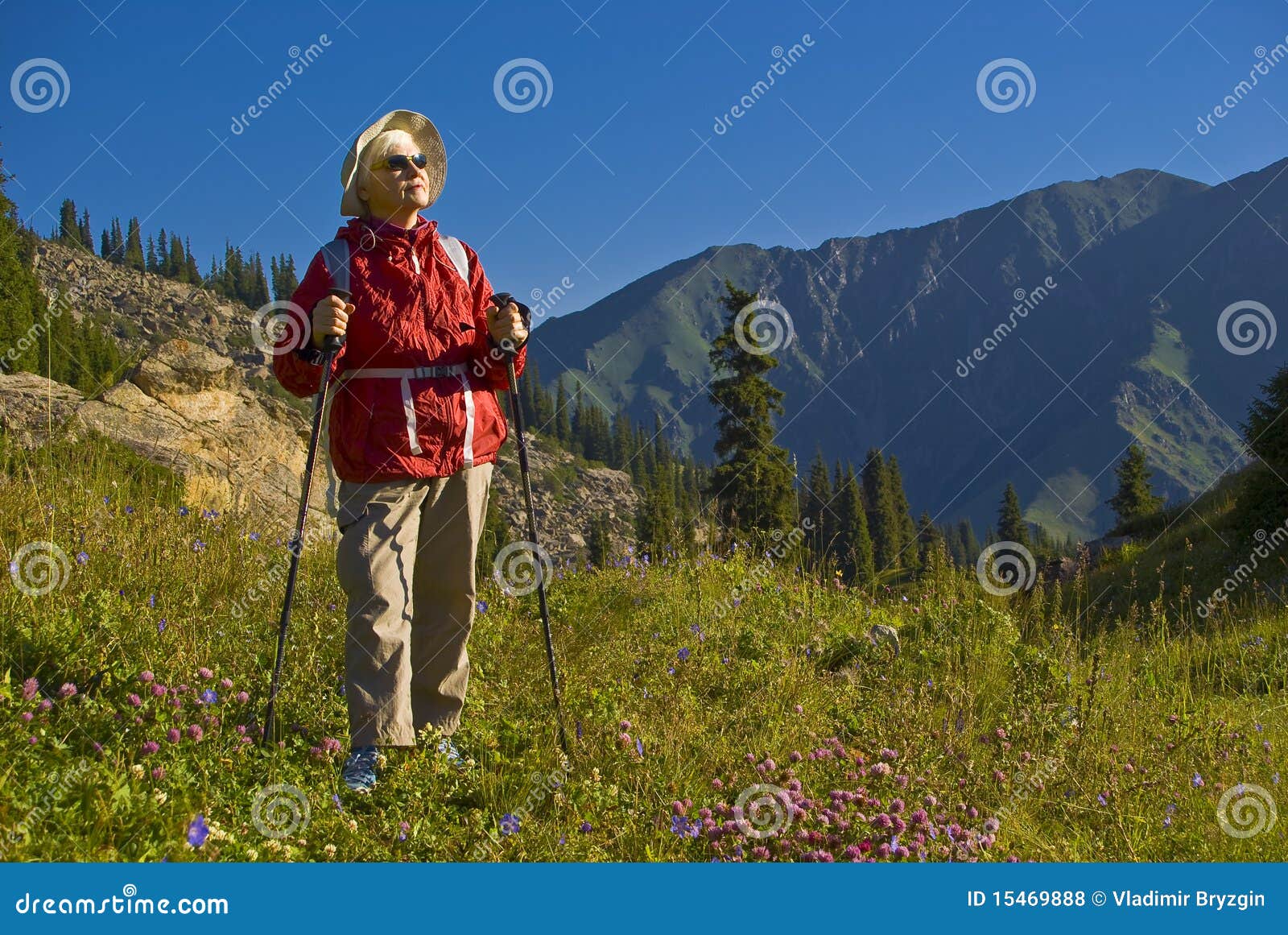 Old women in mountain stock photo. Image of blue, human - 15469888