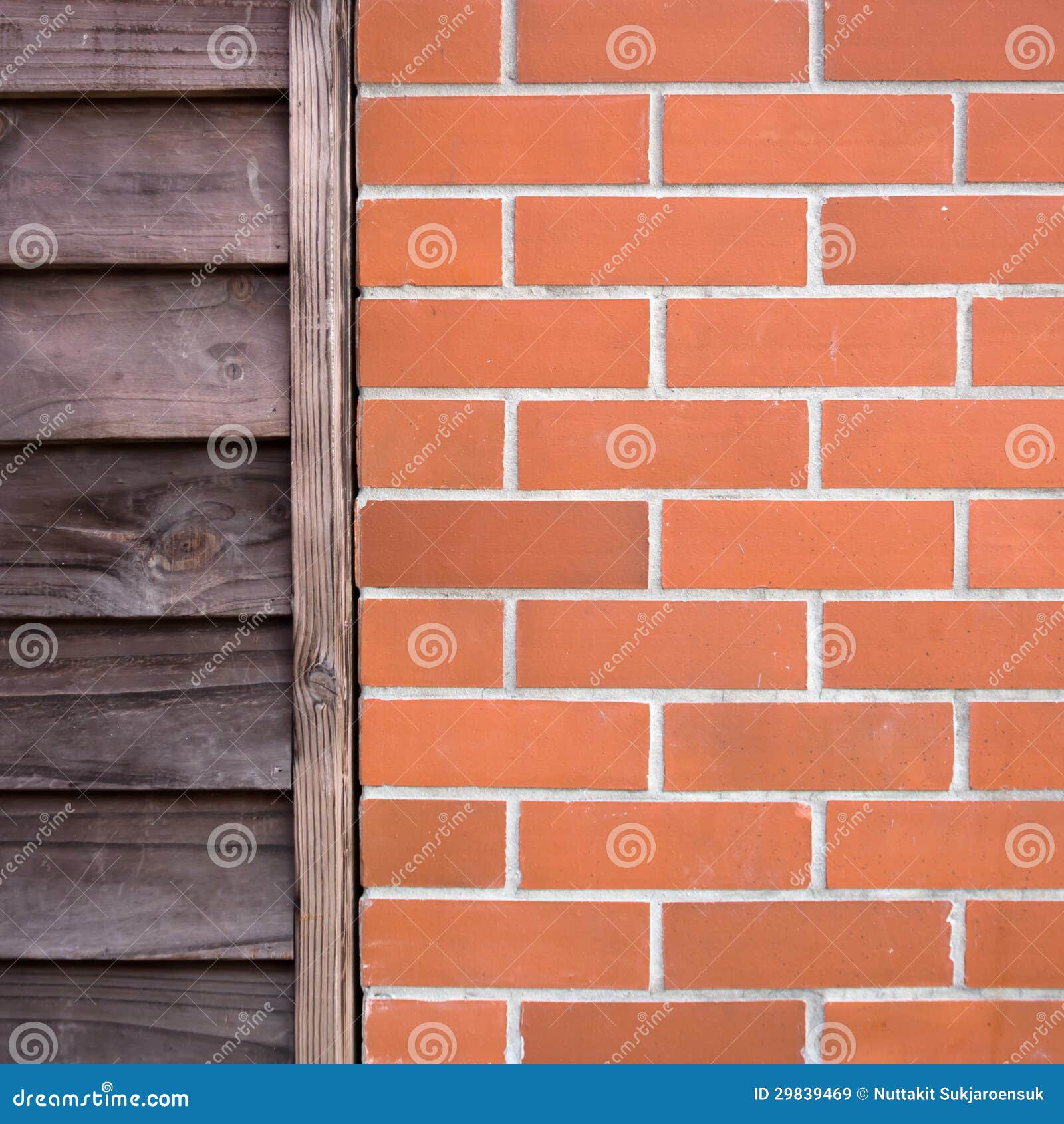 Old wood and Brick Wall stock image. Image of wood, dirty - 29839469