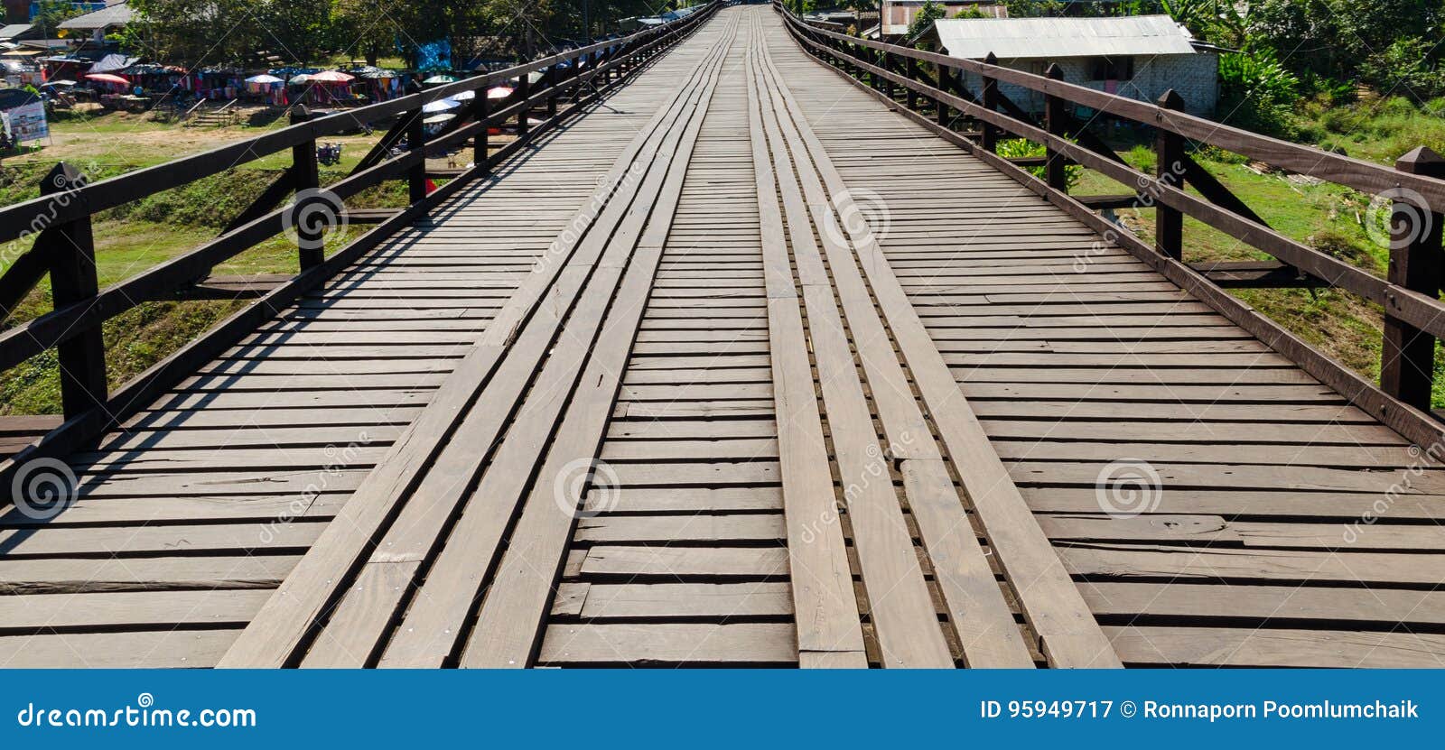 Old Wood Bridge Point of View Stock Image - Image of jetty, material ...