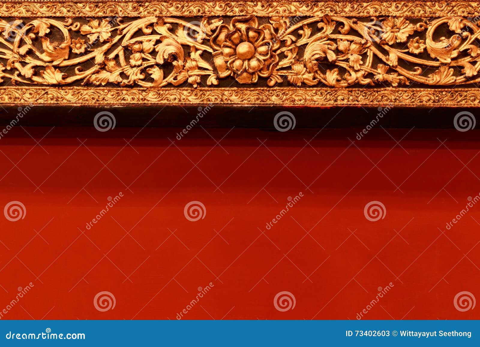 Old Wood Carving on the Wall Temple in Myanmar. Stock Image - Image of ...