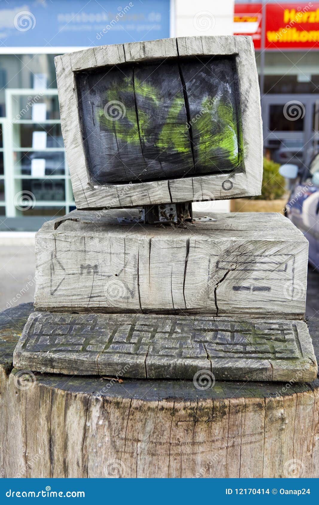 Old wood desktop computer stock photo. Image of computer - 12170414