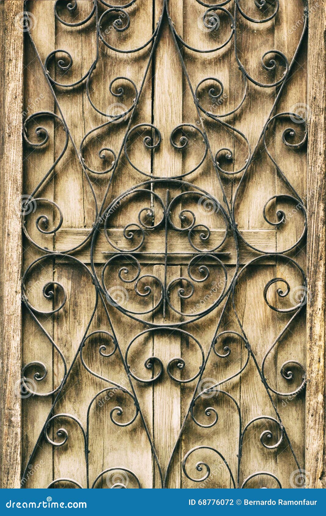 Old Wood Door and Iron Abstract Frame Stock Photo - Image of abstract ...