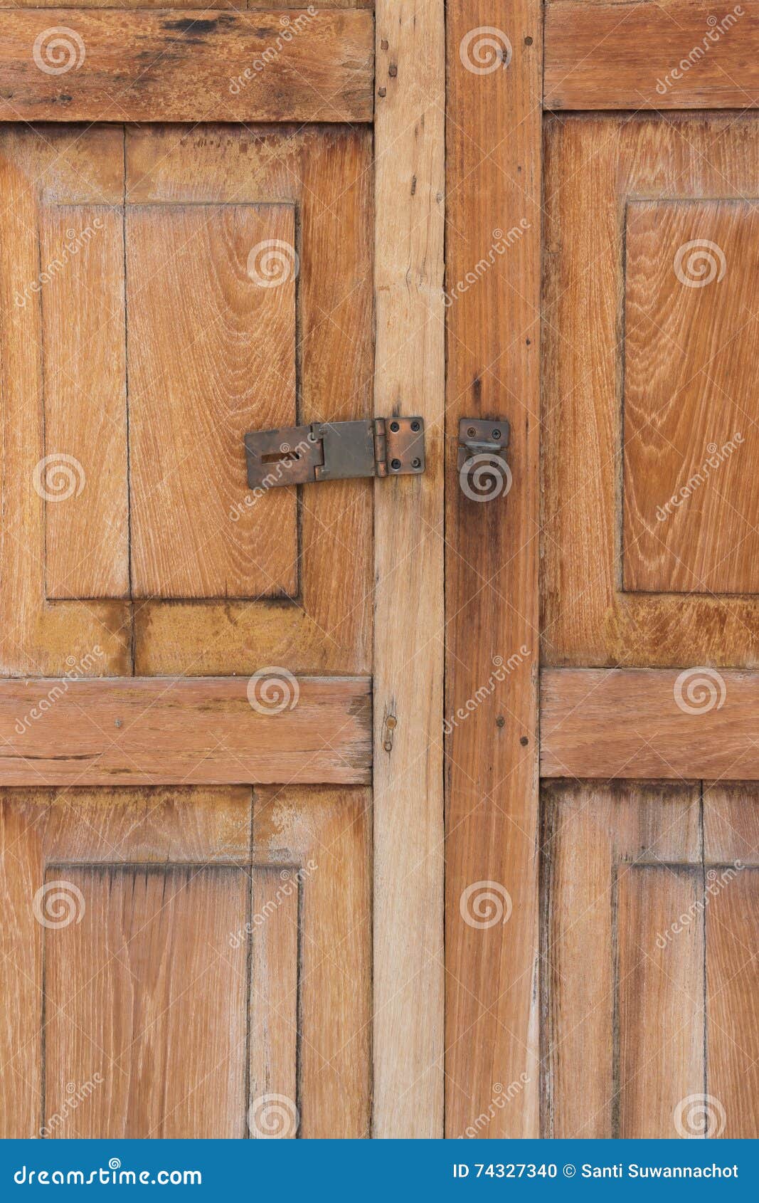 Old Wood Door non Key lock stock photo. Image of entrance - 74327340