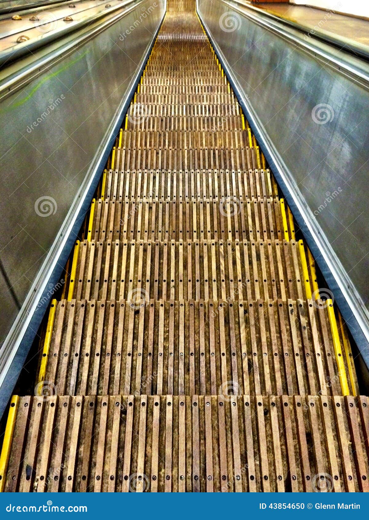 Old wood escalator steps stock photo. Image of travel - 43854650