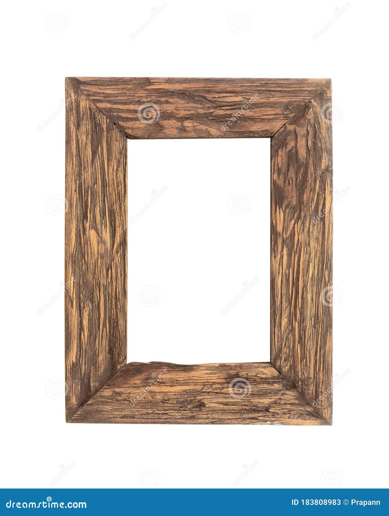 Old Wood Frame Isolated on White Stock Image - Image of backdrop ...