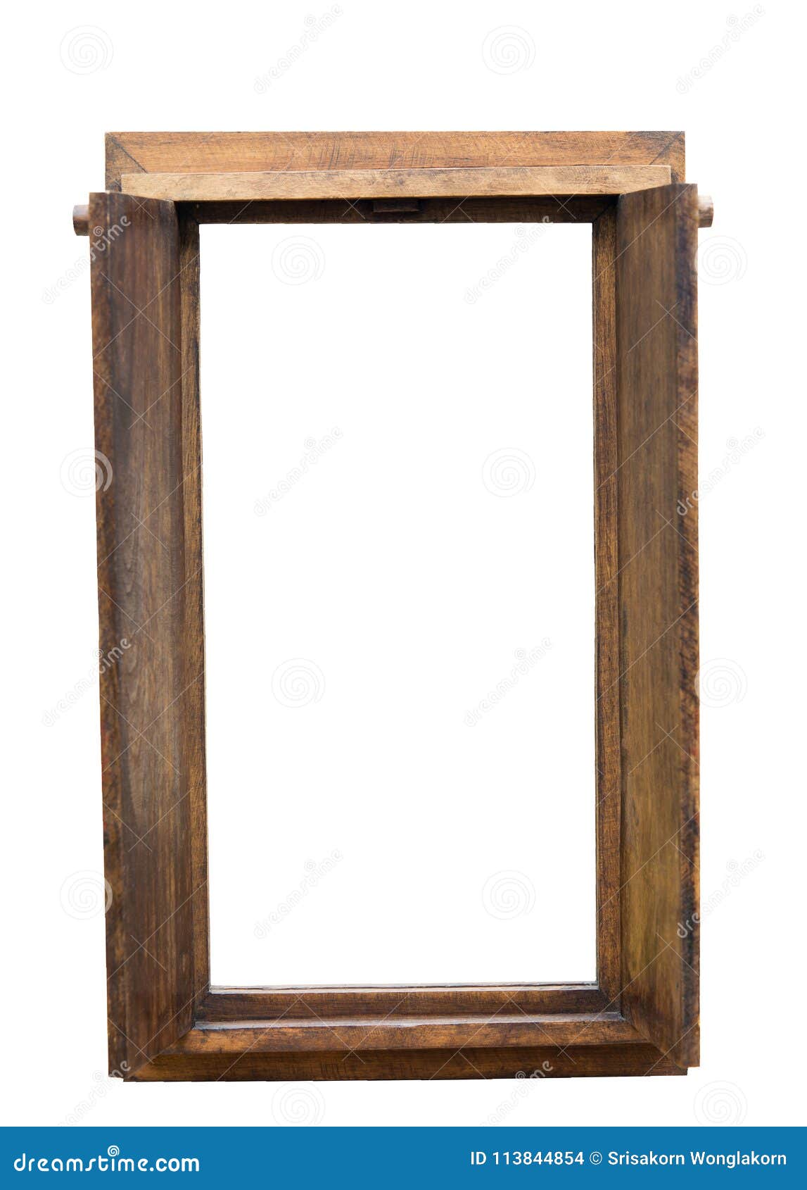 Wood Frame on String, on White Background Stock Photo - Image of ...
