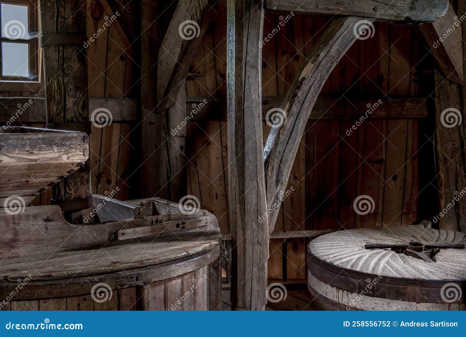 An Old Wood Mill from the Inside Stock Photo - Image of design ...