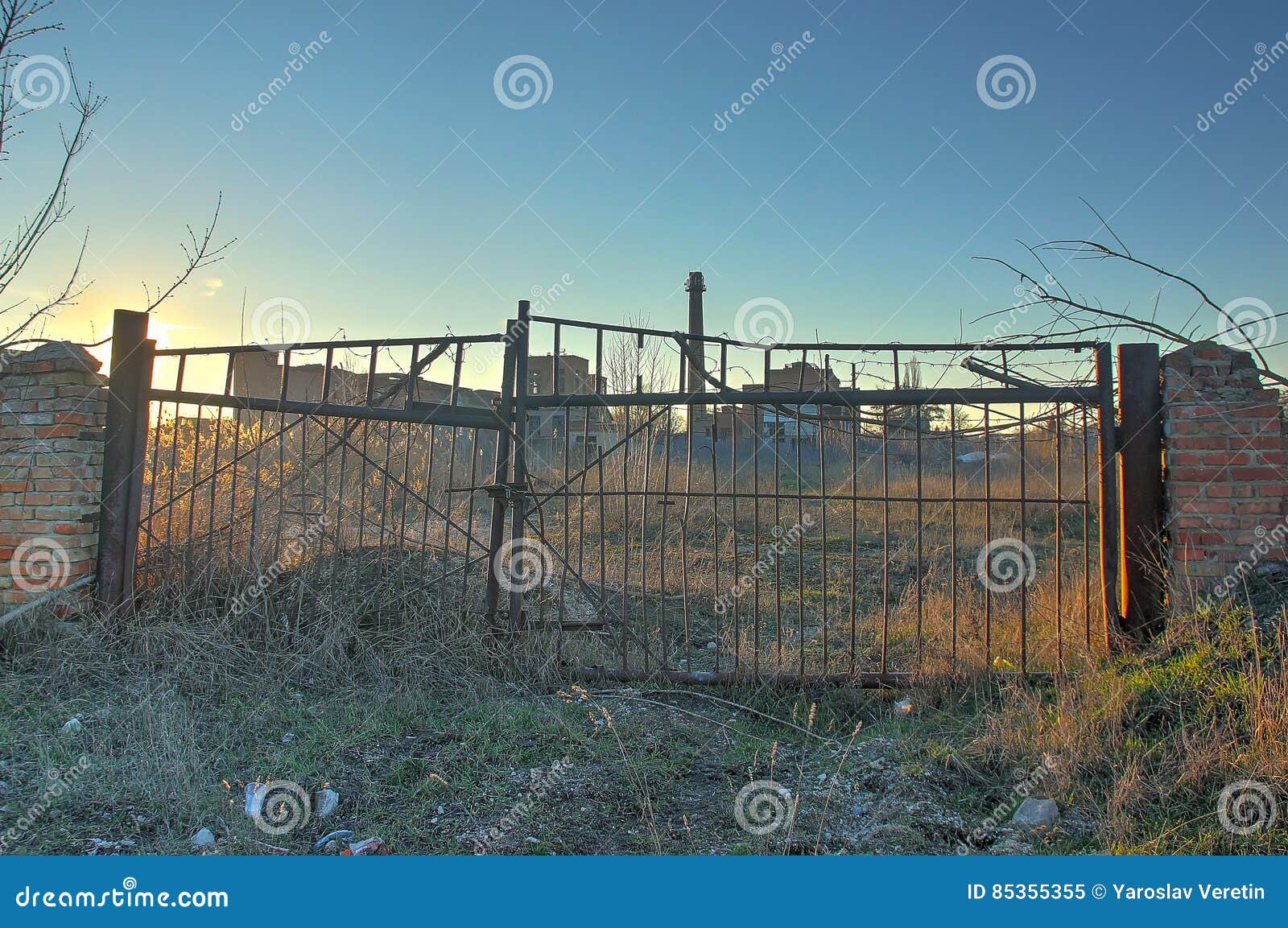 Old Wood Rusted Iron Gate at Rural Farm Stock Image - Image of ...