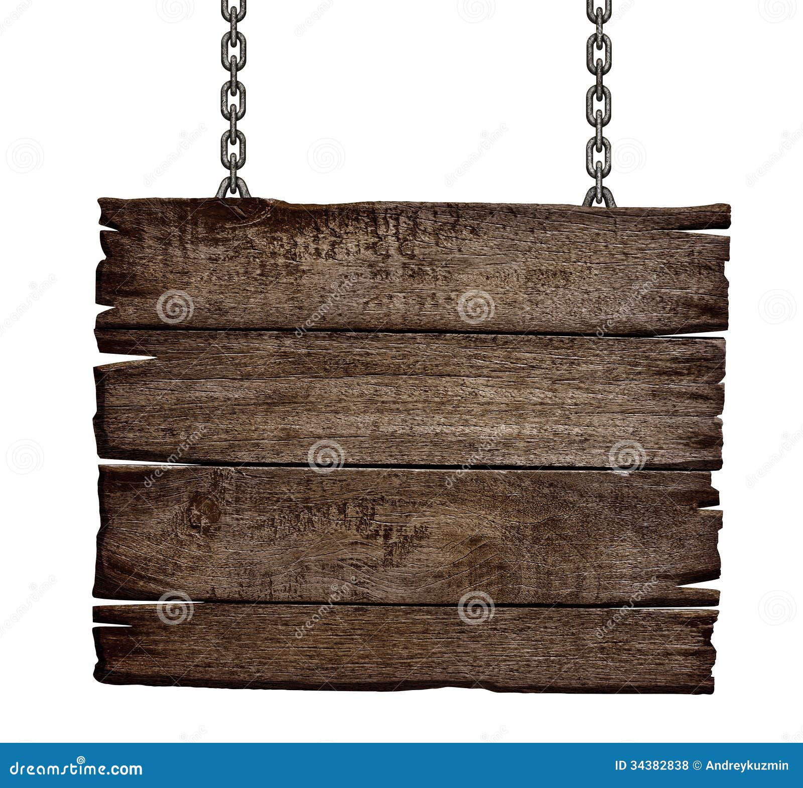 Old Wood Sign Board on Chain Stock Photo - Image of banner, notice ...