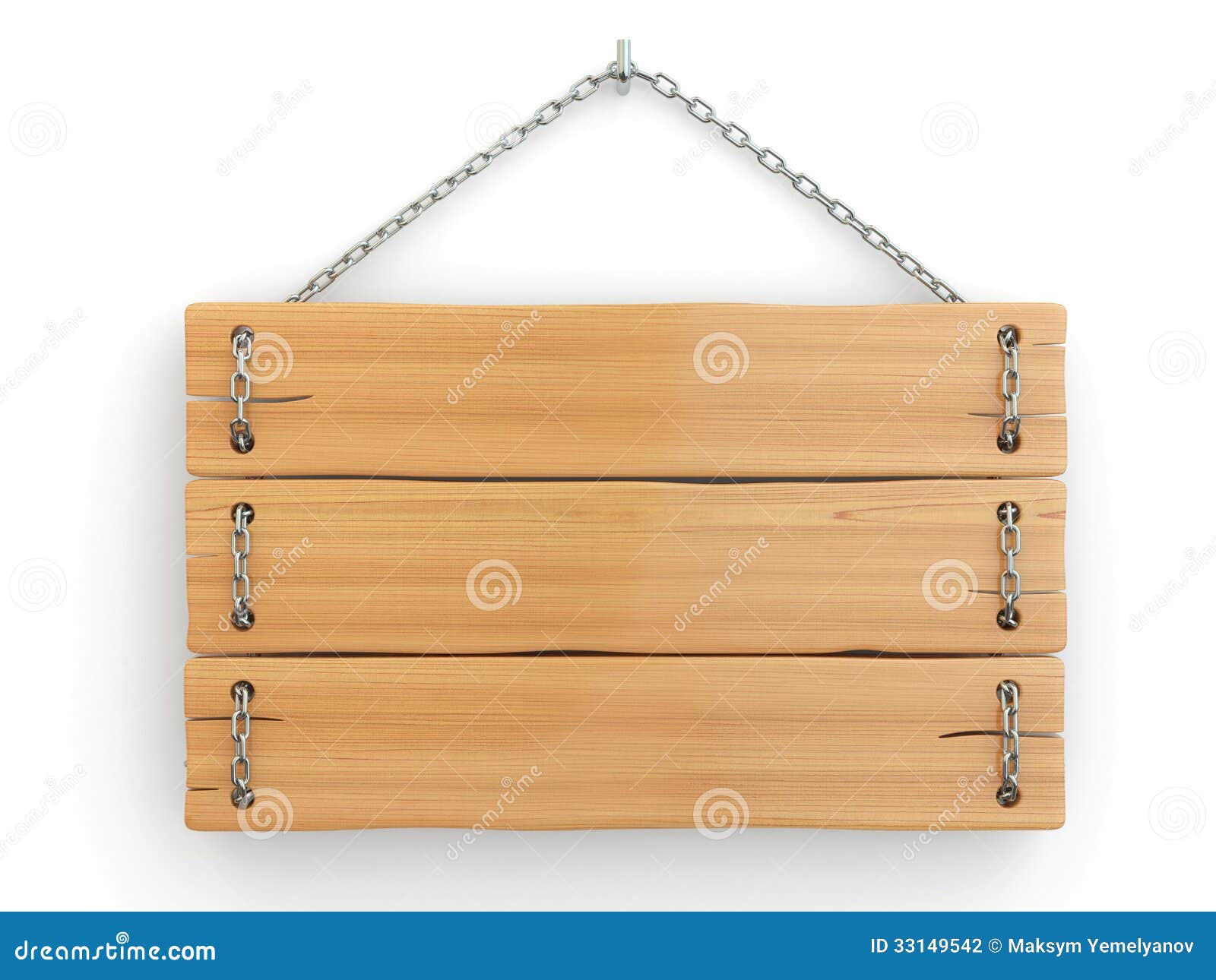 Old Wood Signboard on Chain. Stock Illustration - Illustration of ...