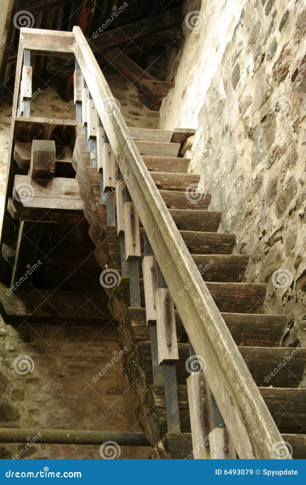 Old wood stairs stock image. Image of detail, sephia, romania - 6493079