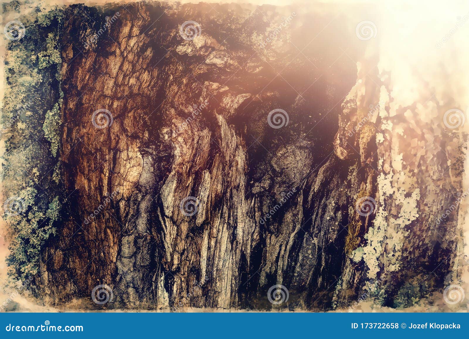 Old Wood Structure Detail, and Painting Effect. Stock Photo - Image of ...